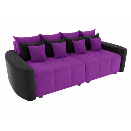 Artum Прямой диван Бристоль вельвет фиолетовый черный