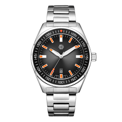 Наручные часы УЧЗ 3067В-3, серебряный, черный