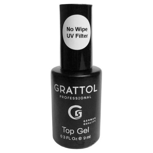 Grattol Верхнее покрытие No Wipe Top Gel UV Filter, бесцветный, 9 мл, 9 г