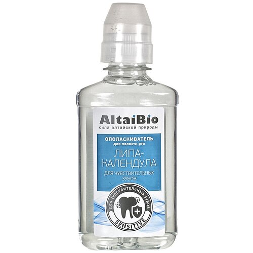 AltaiBio Ополаскиватель для полости рта Липа-Календула, для чувствительных зубов, 200 мл, календула