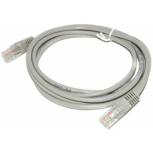 Шнур коммутационный, патч-корд, U/UTP RJ45-RJ45 CAT 5e, PVC, серый, 2m