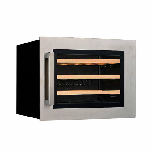 Винный шкаф Vinicole VI24S серый металлик, встраиваемый. Однозонный, монотемпературный, компрессорный холодильник
