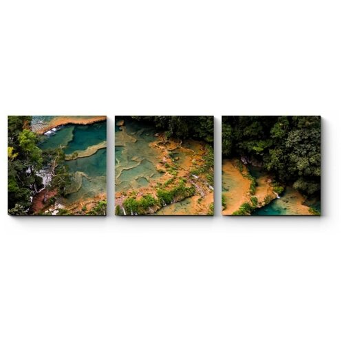 Модульная картина Кристально чистая река в Гватемале200x67