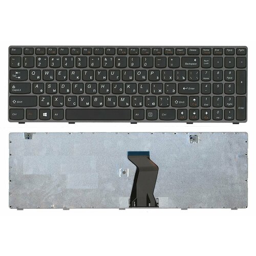 Клавиатура для ноутбука LENOVO NSK-B5YSQ черная с серой рамкой