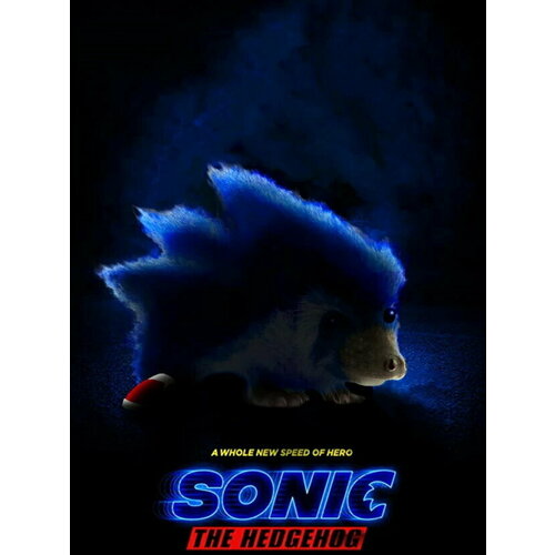 Плакат, постер на бумаге Sonic the Hedgehog/Соник в кино/игровые/игра/компьютерные герои персонажи. Размер 21 х 30 см