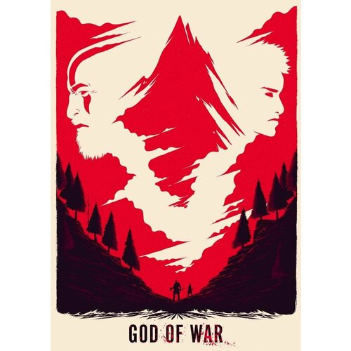 Плакат, постер на холсте God of War. Размер 42 на 60 см