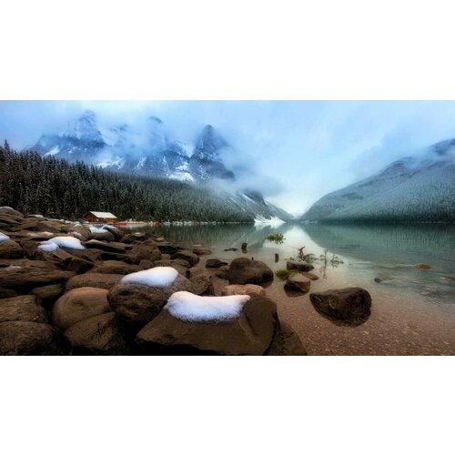 Картина на холсте 60x110 Альянс Лес "Lake Louise Banff National" на подрамнике / интерьер/ декор