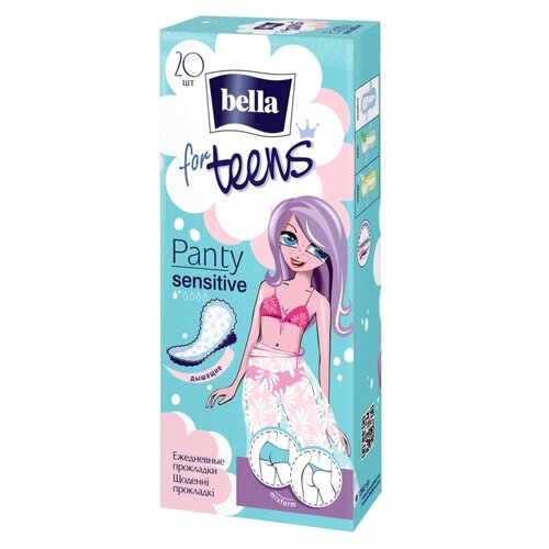 Bella прокладки ежедневные For teens Panty sensitive, 1 капля, 20 шт., белый