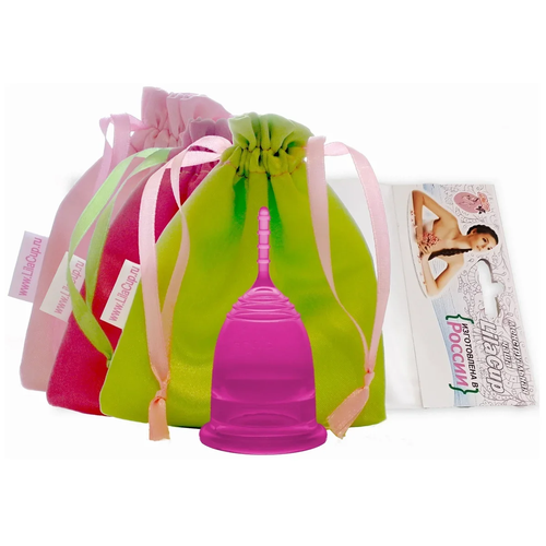 LilaCup  чаша менструальная Практик в атласном мешочке, 1 шт., пурпурный