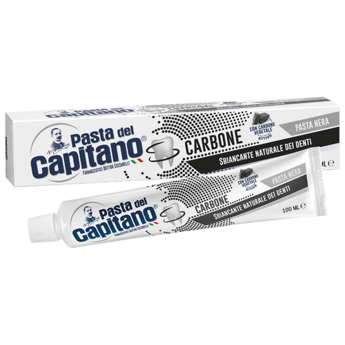 Зубная паста Pasta del Capitano Отбеливание с древесным углем, 100 мл, 154 г