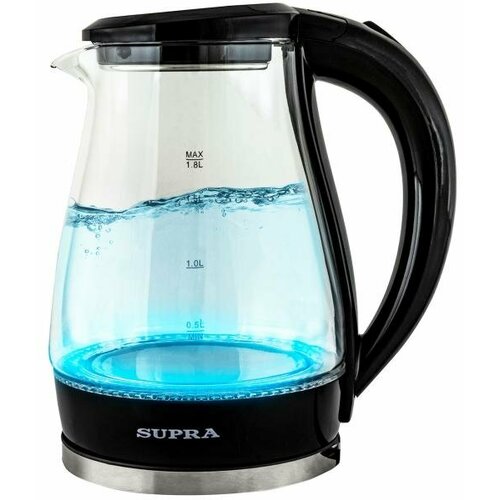 Чайник электрический Supra KES-1855G 1500 Вт чёрный прозрачный 1.8 л стекло