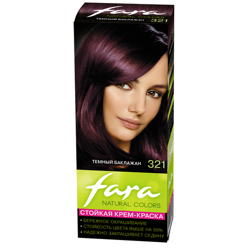 Fara Natural Colors стойкая крем-краска для волос, 321 темный баклажан, 160 мл