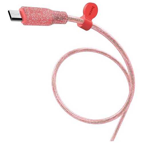 USB Кабель Micro, HOCO, U73, силиконовый, розовый