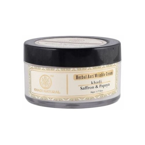 Khadi Natural Herbal Anti Wrinkle Cream Saffron & Papaya Крем для лица против морщин Шафран и Папайя, 50 мл