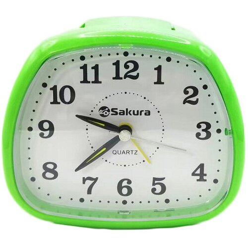 Будильник Sakura SA-8530GR зеленый, кварцевый