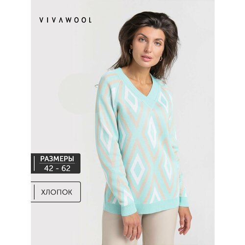 Пуловер VIVAWOOL, размер 46, зеленый