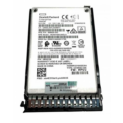 Жесткий диск HP 868650-003 1.6Tb SAS 2,5" SSD