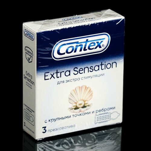 Презервативы Extra Sensation с крупными точками и ребрами, 3 шт