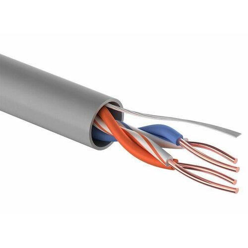 Кабель витая пара U/UTP 2х2х24AWG кат.5E solid CCA PVC сер. (м) PROCONNECT 01-0022-3