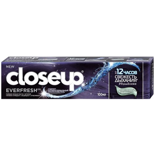 Зубная паста CloseUp Everfresh леденящий эвкалипт, 100 мл, 132 г