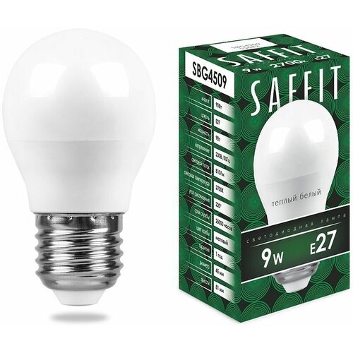 Лампа светодиодная LED 9вт Е27 теплый матовый шар. 55082 FERON