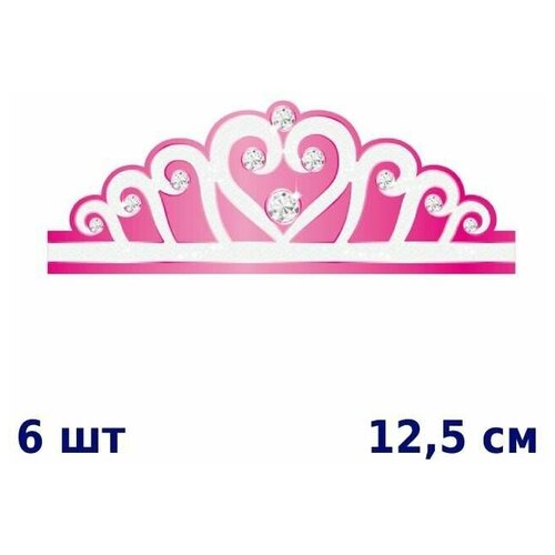 Корона на голову "Королева", 31*12,5 см, 6шт в упаковке, веселуха, Китай