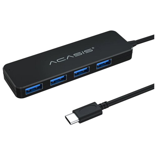 Хаб Acasis Type-С Hub 4 Ports USB 3.0 Extension Adapter (AC3-L42, 20см), черный