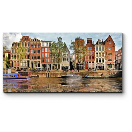 Модульная картина Зеркальная гладь канала, Амстердам 60x30