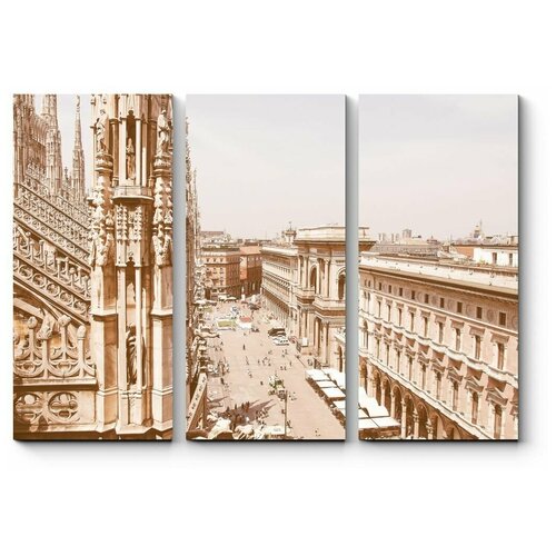 Модульная картина Винтажное фото Милана 70x50