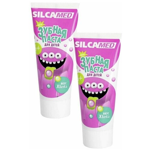 Silcamed Зубная паста детская со вкусом жевачки,65 гр, 2шт