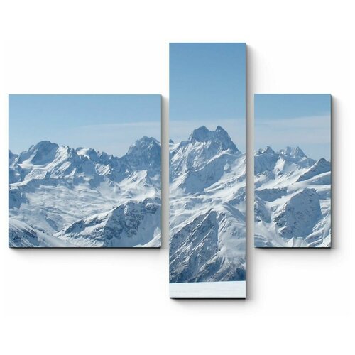 Модульная картина Панорама зимних гор на Кавказе 110x91