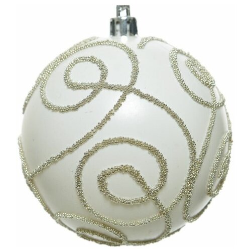 Набор пластиковых шаров свирл, тёплые белые, 80 мм, упаковка 12 шт., Kaemingk 025796