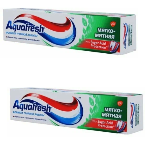 Aquafresh Зубная паста Тотал Кэа 3, Мягко-мятная, 50 мл, 2 шт