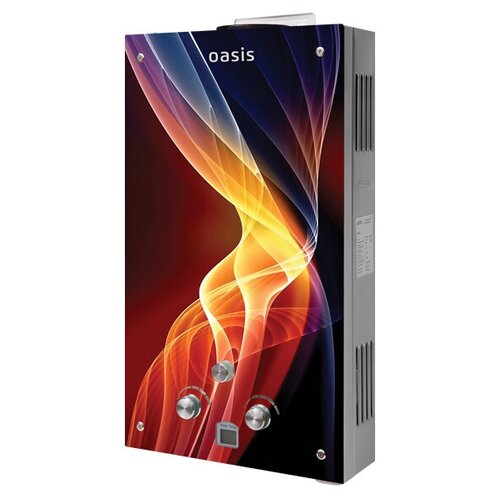 Проточный газовый водонагреватель Oasis Glass 24RG, черный с рисунком