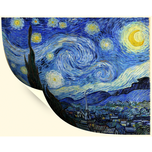 Картина для интерьера "Звездная ночь", художник Ван Гог, печать на холсте (38х30 см / без подрамника)