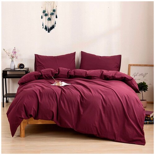 Постельное белье Grazia-Textile Бордовый N011 1,5 спальный - наволочки 70*70 - 2 шт. (без ушек)