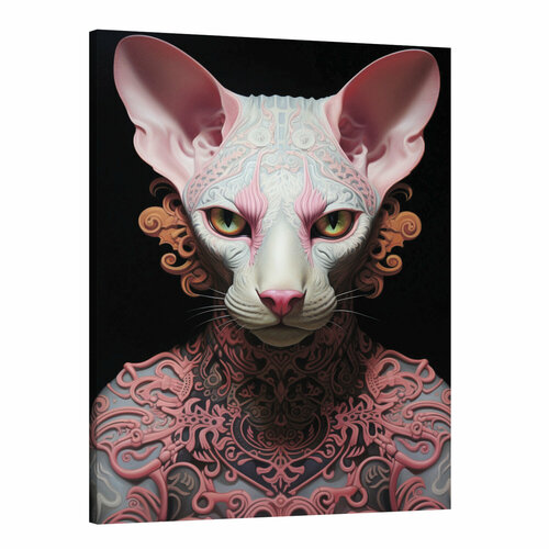 Интерьерная картина 50х70 "Сфинкс: голая кошка в маске"