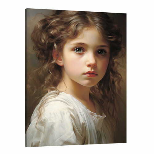 Интерьерная картина 50х70 "Портрет девушки с глубокими глазами"