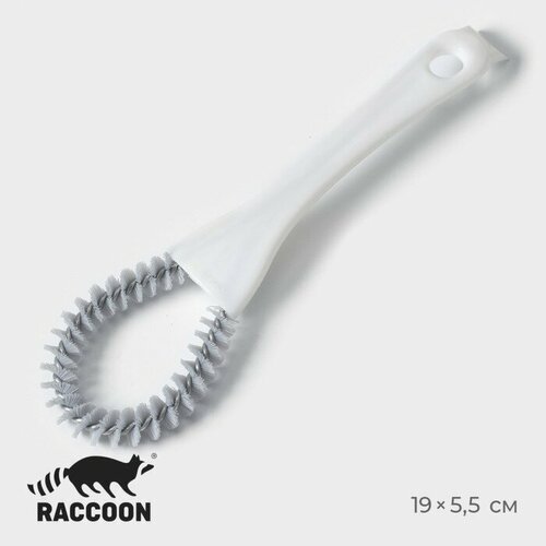 Щётка для чистки посуды и решёток-гриль Raccoon, круг, 19×5,5х2 см, цвет белый