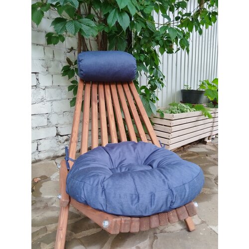 Набор подушек (валик + круг) для кресла кентукки / шезлонга / гамака, 2 шт, цвет джинс