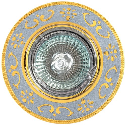 Светильник De Fran FT 183 CHG, хром / золото, GU5.3, 50 Вт, цвет арматуры: золотой, цвет плафона: хром