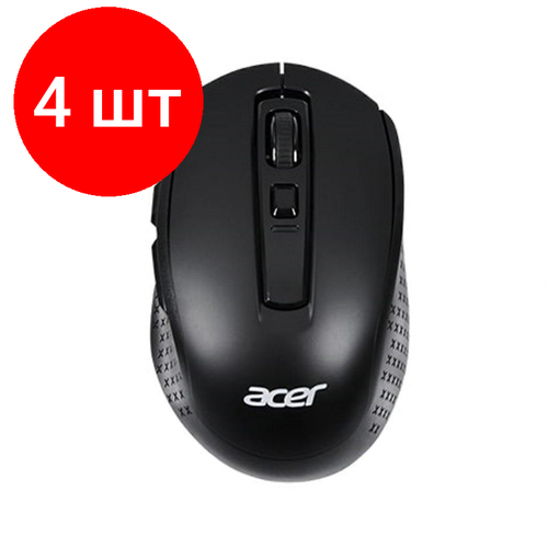 Комплект 4 штук, Мышь компьютерная Acer OMR060, черный