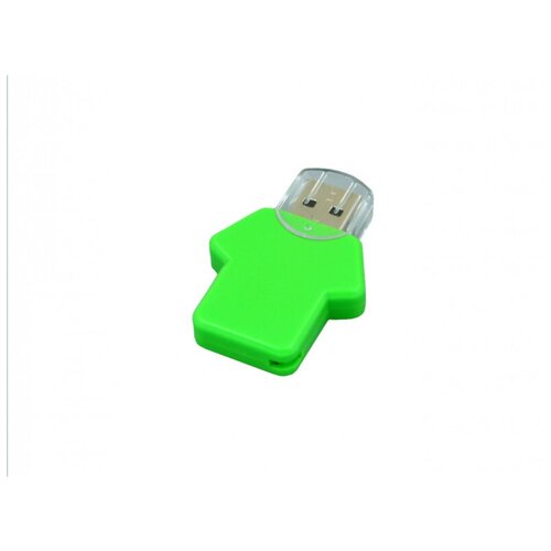 Пластиковая флешка для нанесения логотипа в виде футболки (128 Гб / GB USB 2.0 Зеленый/Green Football_man)