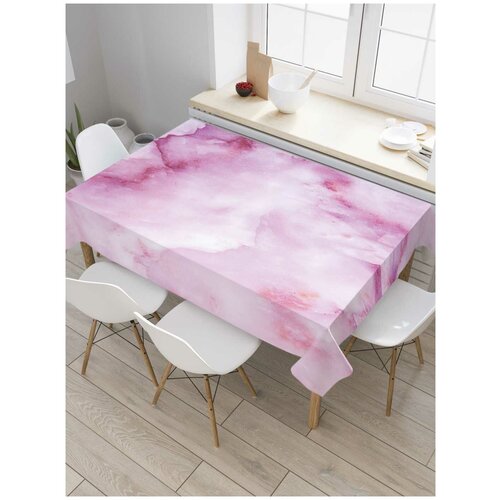 Скатерть прямоугольная JoyArty на кухонный стол "Розовый дым" из оксфорда, 180x145 см