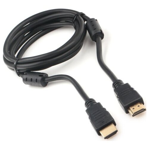 Кабель HDMI Cablexpert , 1,8м, v2.0, 19M/19M, черный, позол. разъемы, экран, 2 ферр кольц