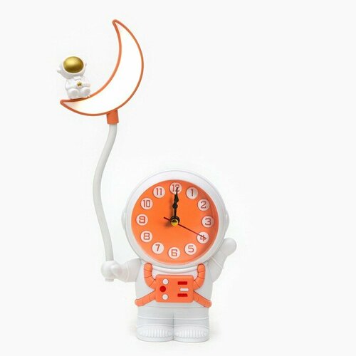 Часы - будильник с подсветкой "Космонавт" детские, 2 режима, циферблат d-9 см, 15 х 28 см