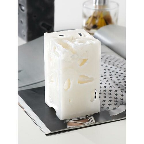 Свеча ароматическая декоративная "Ажурная", белый, 6х6х12 см, чистый хлопок