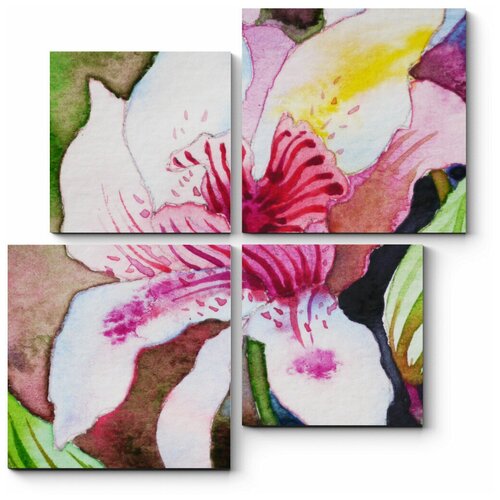 Модульная картина Изумительные переходы цвета орхидеи 160x160