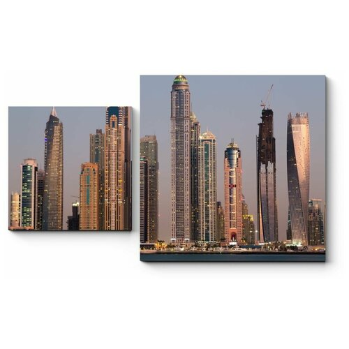 Модульная картина Небоскребы сияющего Дубая 120x72