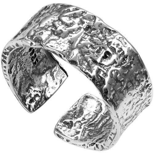 Кольцо Самородок Тренд, серебро, 925 проба, чернение, безразмерное, серебряный